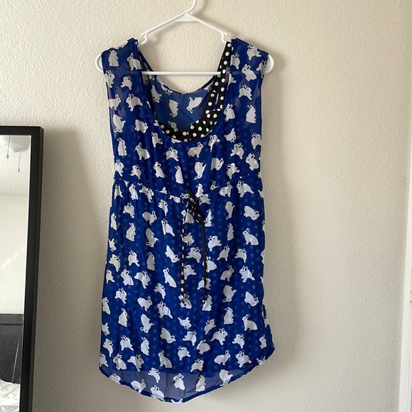 Hot Topic | Dresses | Hot Topic Bunny And Polka Dot Dress | Poshmark